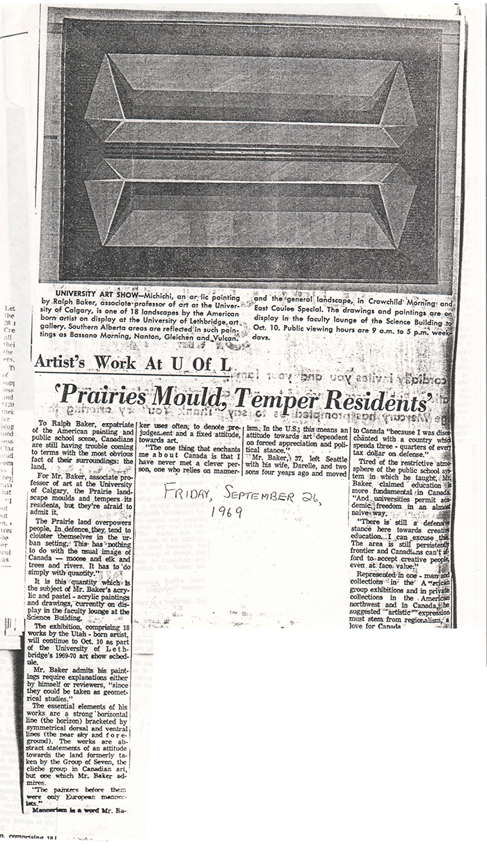Ralph Baker: Landscapes | September 15 – October 10, 1969 | Faculty ...